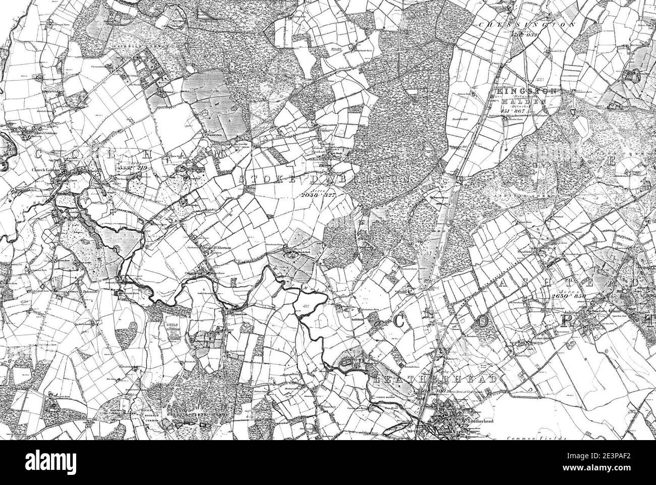Map of Surrey Sheet 018, Ordnance Survey, 1871-1882 Stock Photo - Alamy