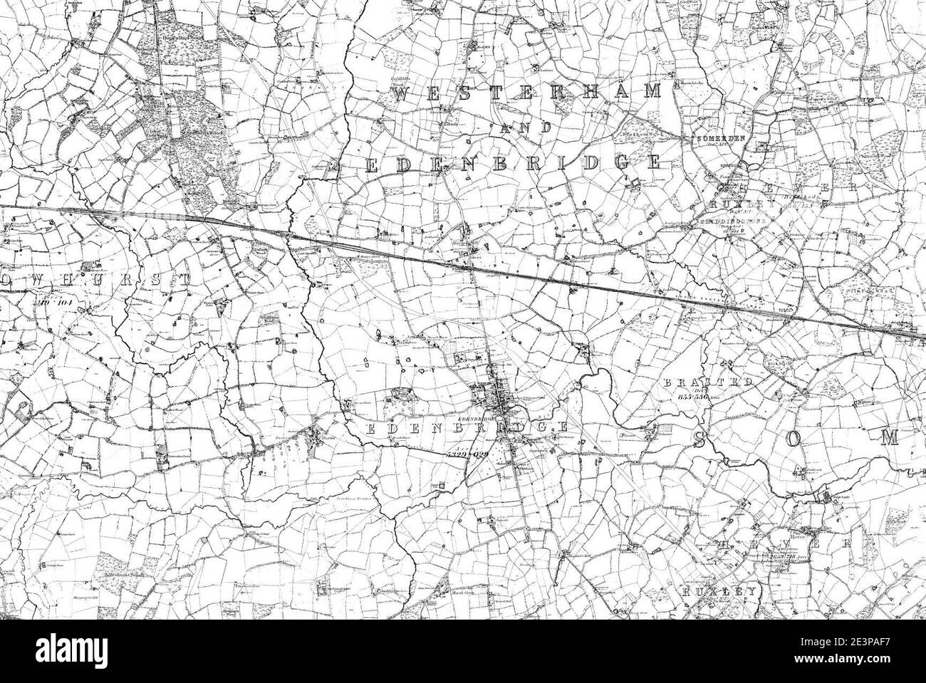 Map of Surrey Sheet 036, Ordnance Survey, 1871-1882 Stock Photo - Alamy