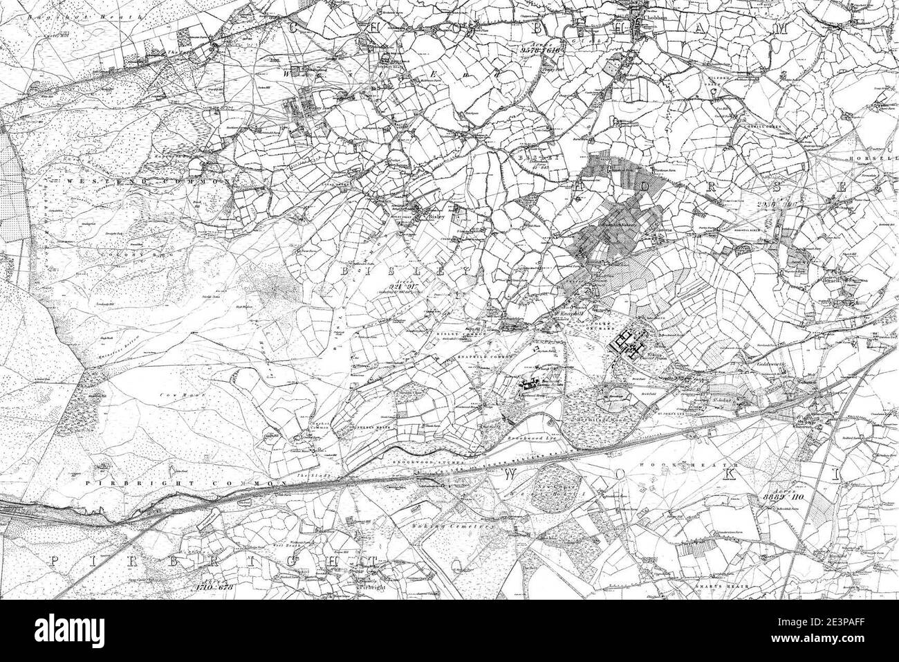 Map of Surrey Sheet 016, Ordnance Survey, 1871-1882 Stock Photo - Alamy