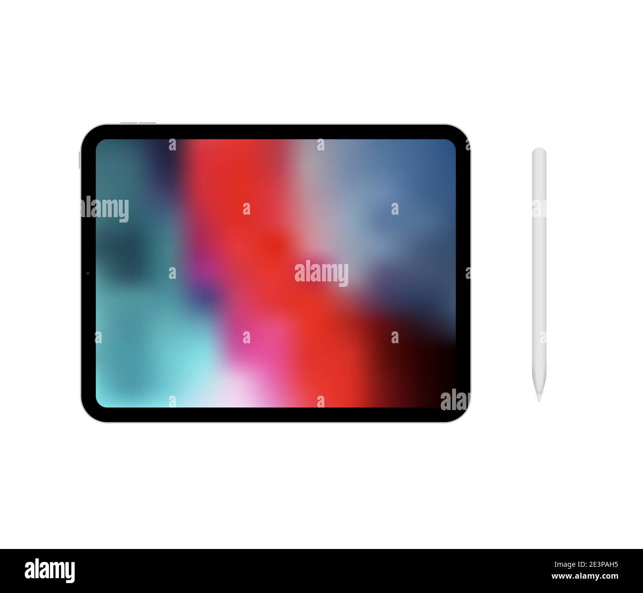 Tablet mockup white pen vector template. Tab pencil modern tablet Stock ...