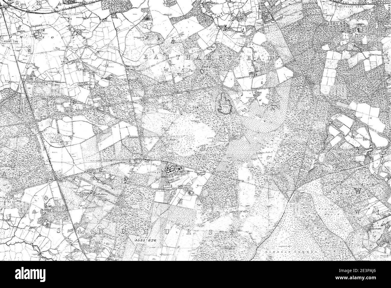 Map of Surrey Sheet 009, Ordnance Survey, 1871-1882 Stock Photo - Alamy