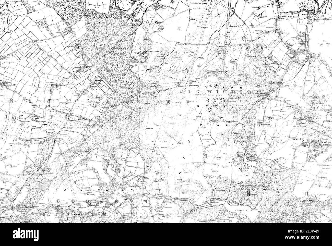 Map of Surrey Sheet 004, Ordnance Survey, 1871-1882 Stock Photo - Alamy