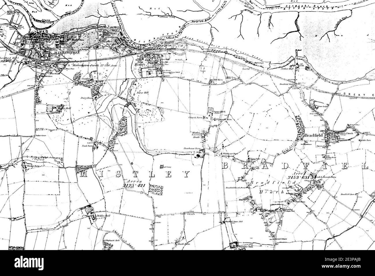 Map of Suffolk OS Map name 088-SW, Ordnance Survey, 1881-1893 Stock ...