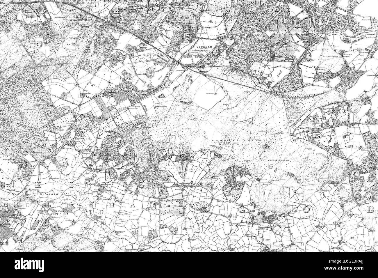 Map of Surrey Sheet 010, Ordnance Survey, 1871-1882 Stock Photo - Alamy