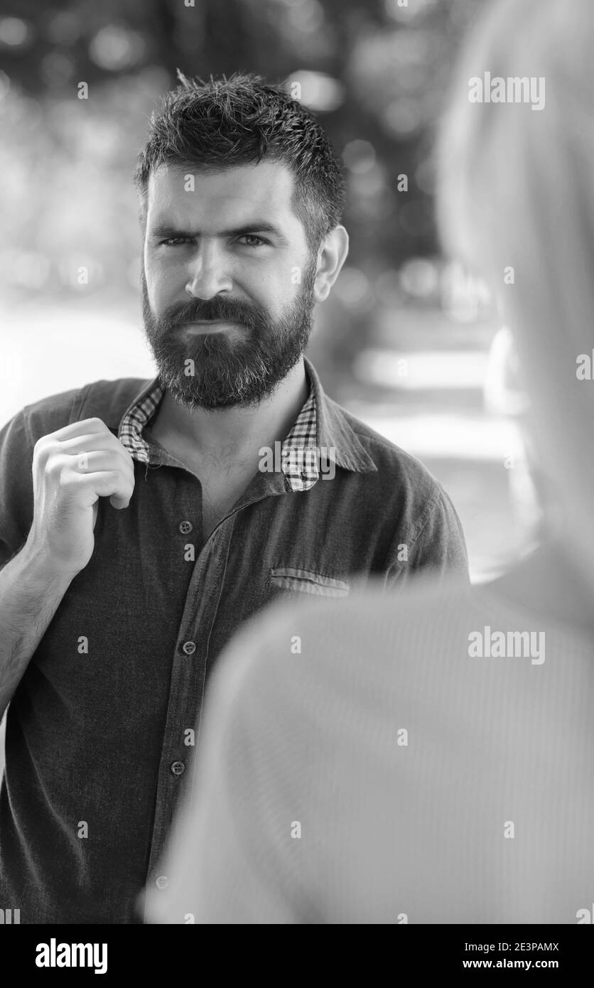 Casual encounter, acquaintance, start of relations. First meet of ...