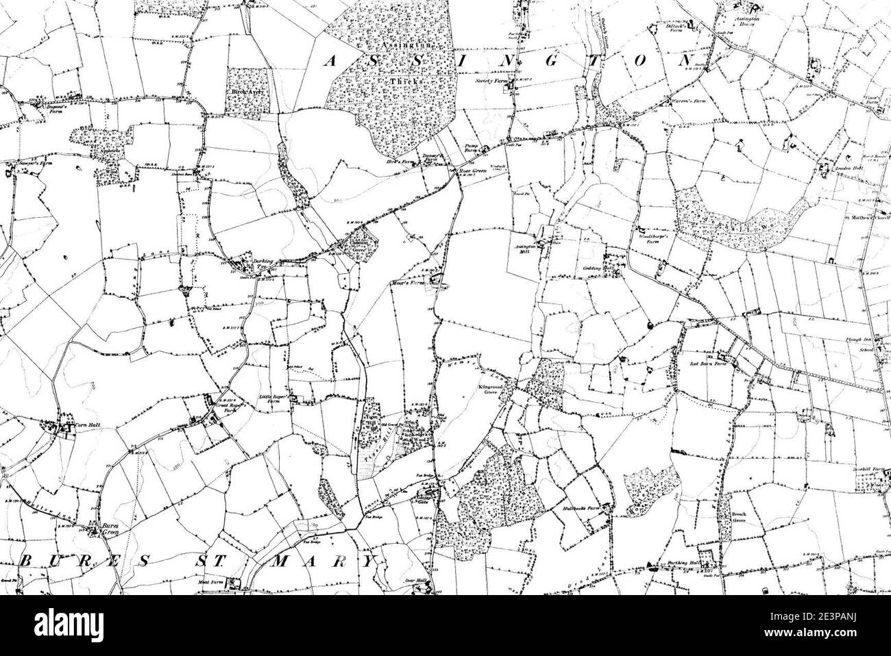 Map of Suffolk OS Map name 080-SW, Ordnance Survey, 1881-1893 Stock ...