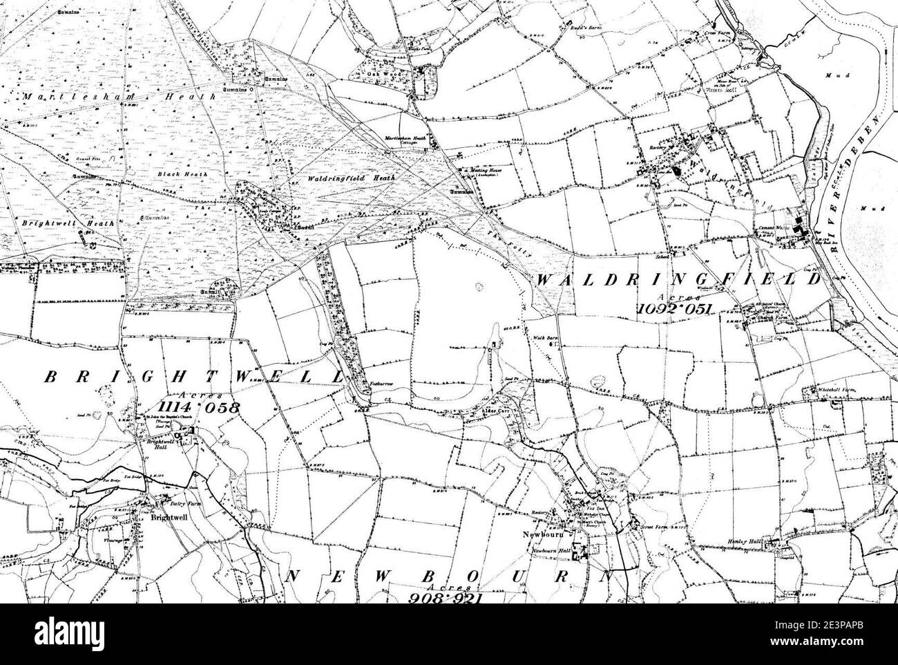 Map of Suffolk OS Map name 076-SE, Ordnance Survey, 1881-1893 Stock ...