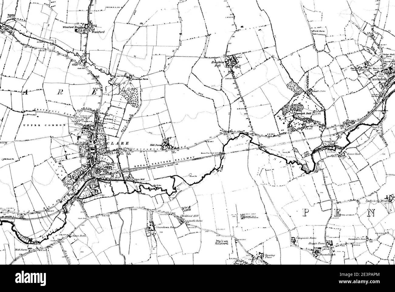Map of Suffolk OS Map name 071-NE, Ordnance Survey, 1881-1893 Stock ...