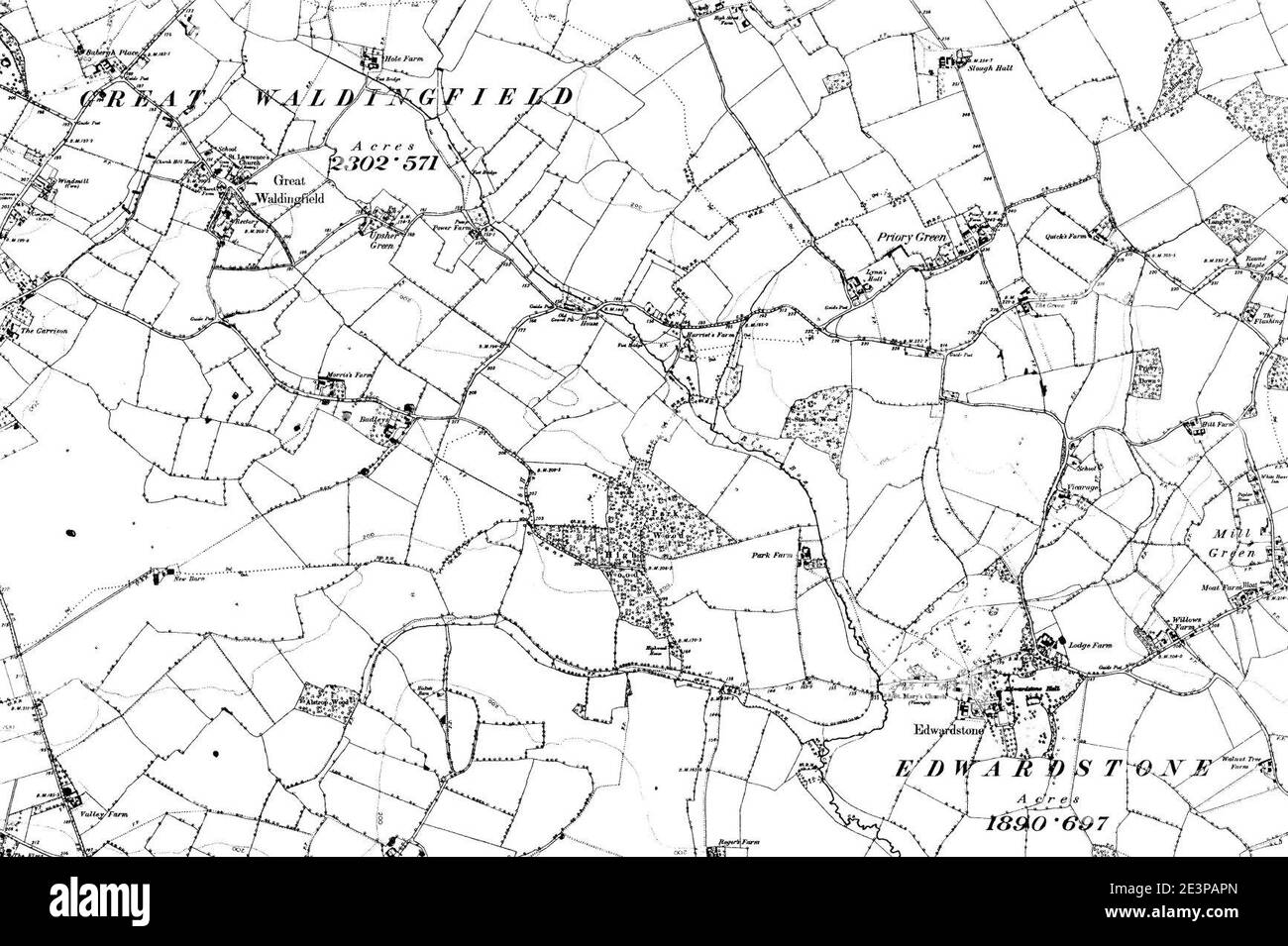 Map of Suffolk OS Map name 073-SW, Ordnance Survey, 1881-1893 Stock ...