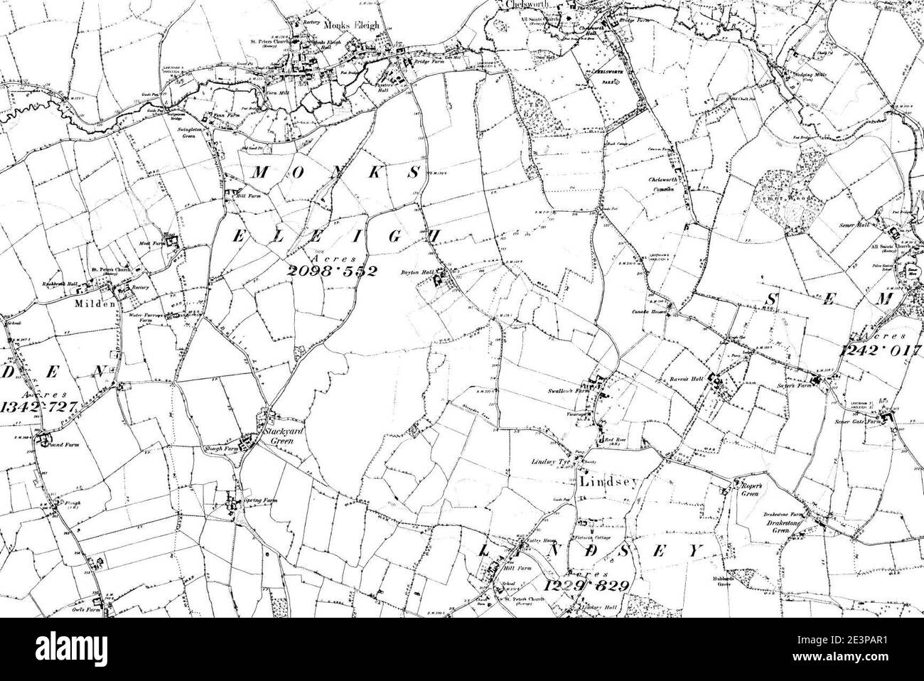 Map of Suffolk OS Map name 073-NE, Ordnance Survey, 1881-1893 Stock ...