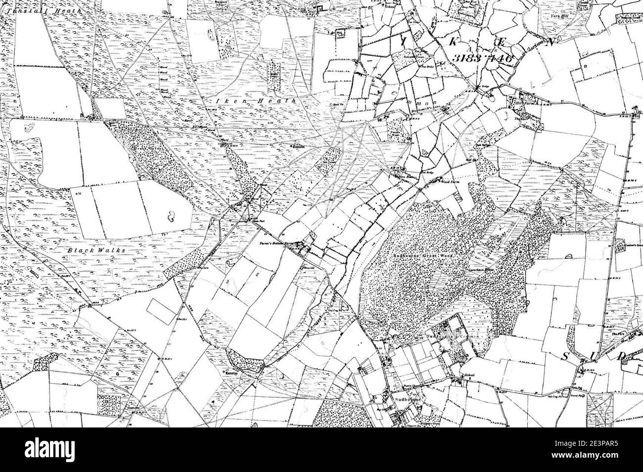 Map of Suffolk OS Map name 069-NW, Ordnance Survey, 1881-1893 Stock ...