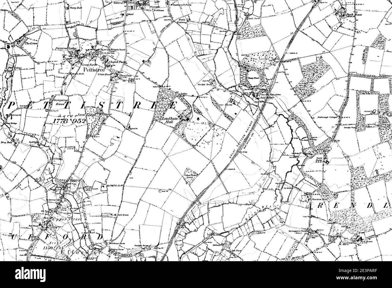 Map of Suffolk OS Map name 068-NW, Ordnance Survey, 1881-1893 Stock ...