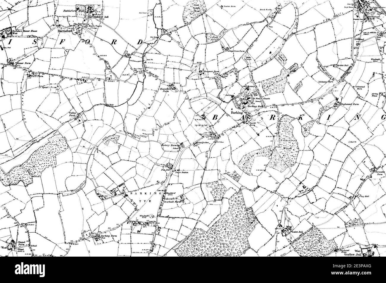 Map of Suffolk OS Map name 065-NE, Ordnance Survey, 1881-1893 Stock ...