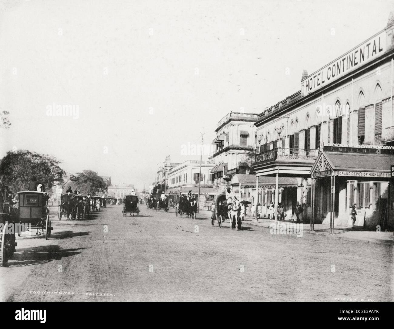 Vintage 19th century photograph: Chowringhee (also spelt Chourangi) is ...