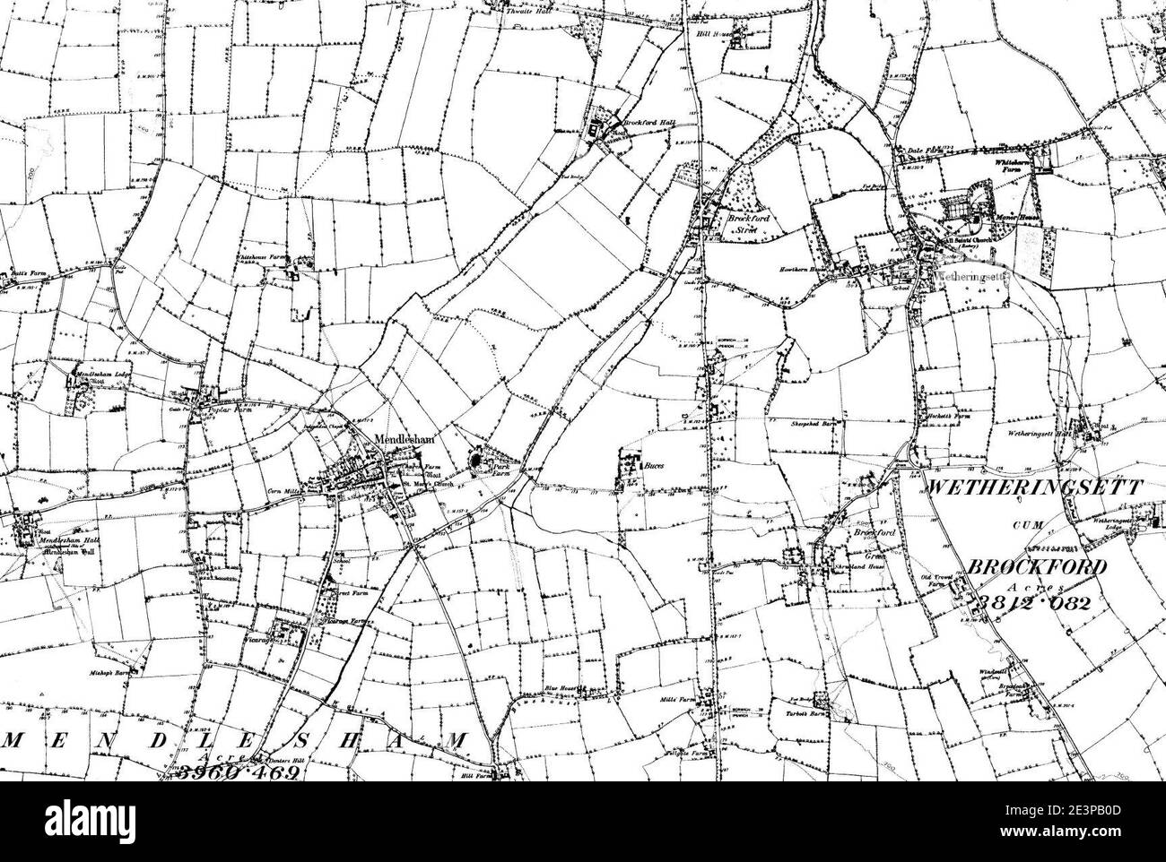 Map of Suffolk OS Map name 047-NW, Ordnance Survey, 1881-1893 Stock ...