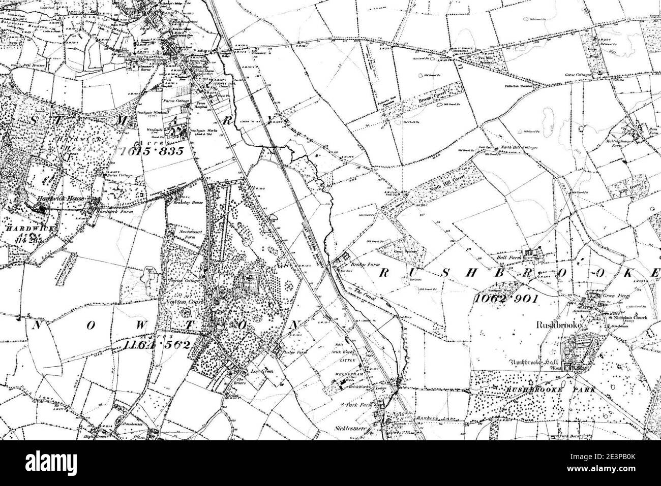 Map of Suffolk OS Map name 044-SE, Ordnance Survey, 1881-1893 Stock ...