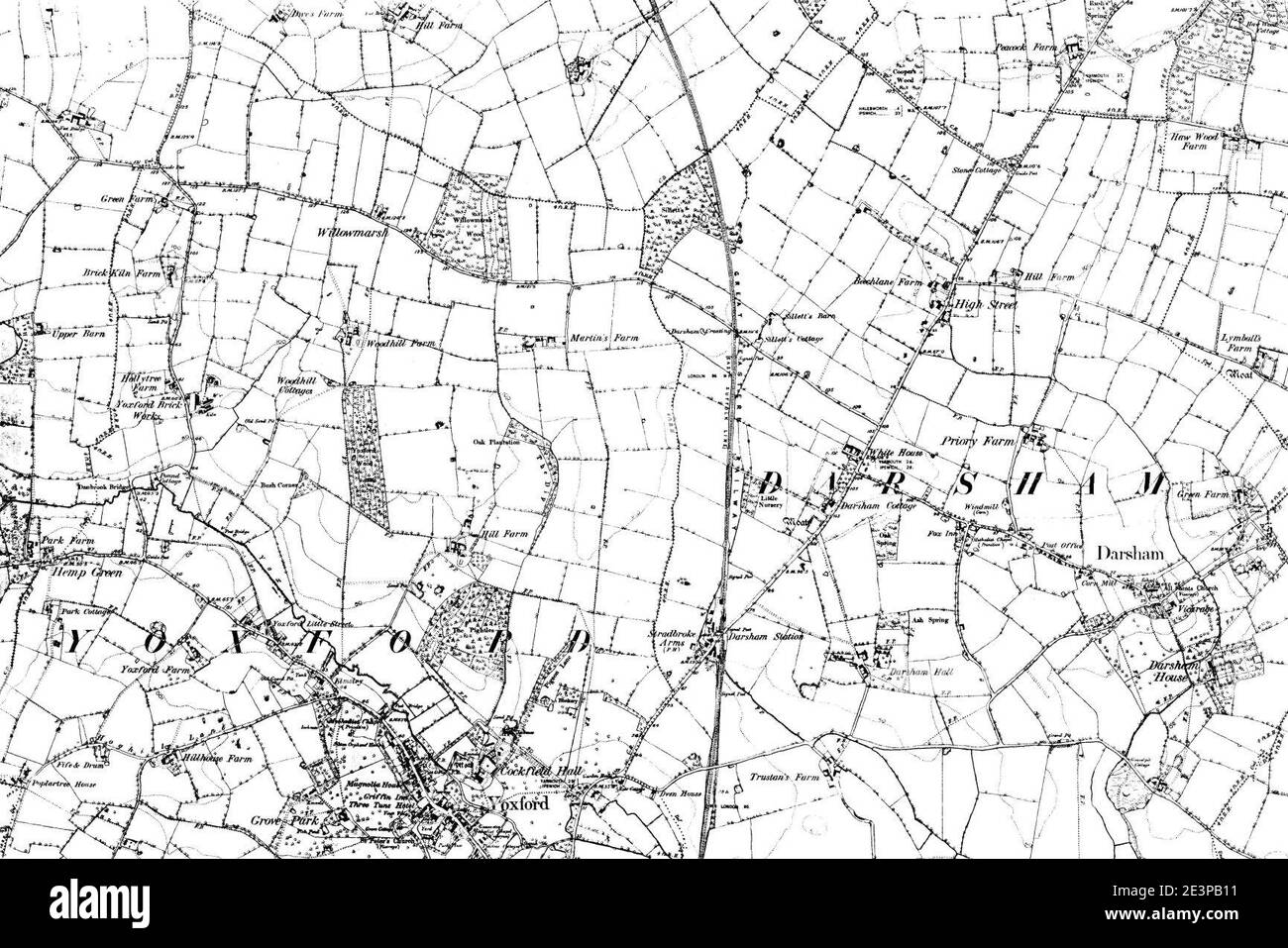 Map of Suffolk OS Map name 039-SW, Ordnance Survey, 1881-1893 Stock ...