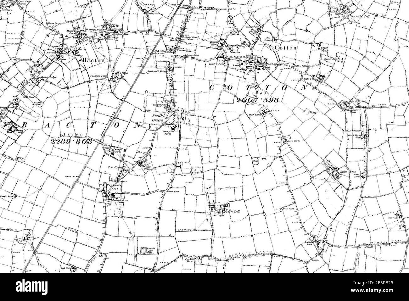 Map of Suffolk OS Map name 046-NE, Ordnance Survey, 1881-1893 Stock ...