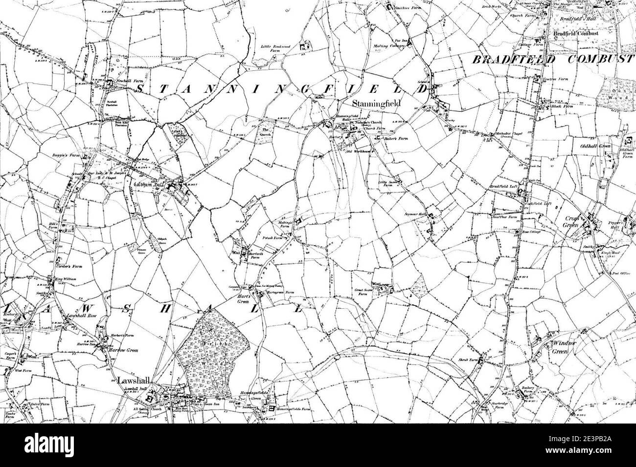 Map of Suffolk OS Map name 054-SE, Ordnance Survey, 1881-1893 Stock ...