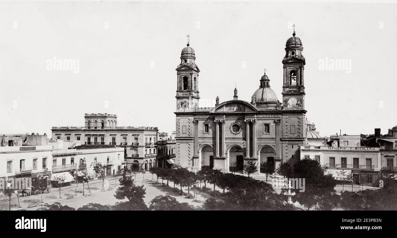 Vintage 19th century photograph: Montevideo Metropolitan Cathedral ...