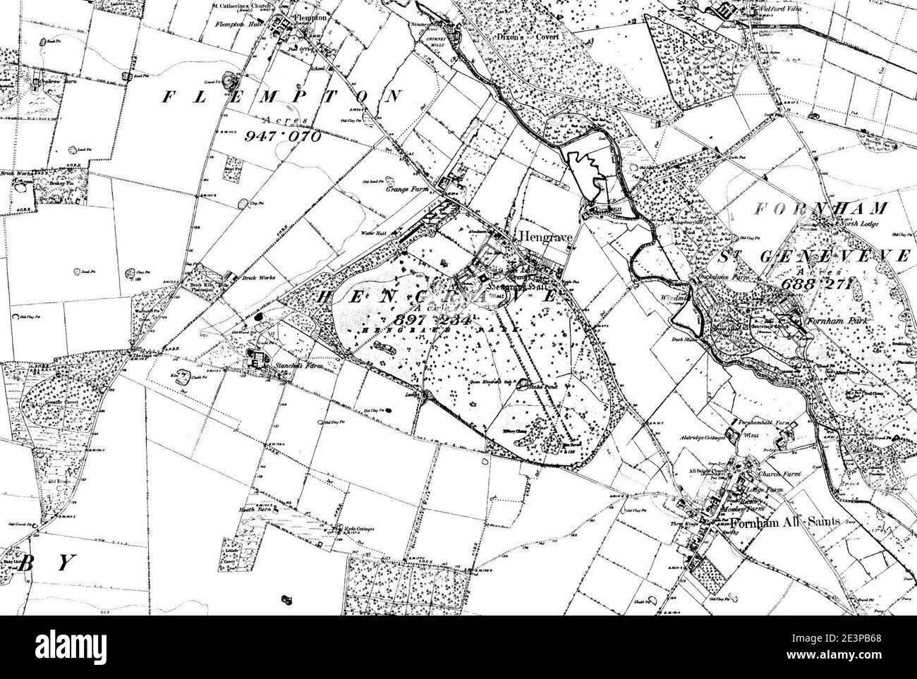 Map of Suffolk OS Map name 033-SW, Ordnance Survey, 1881-1893 Stock ...