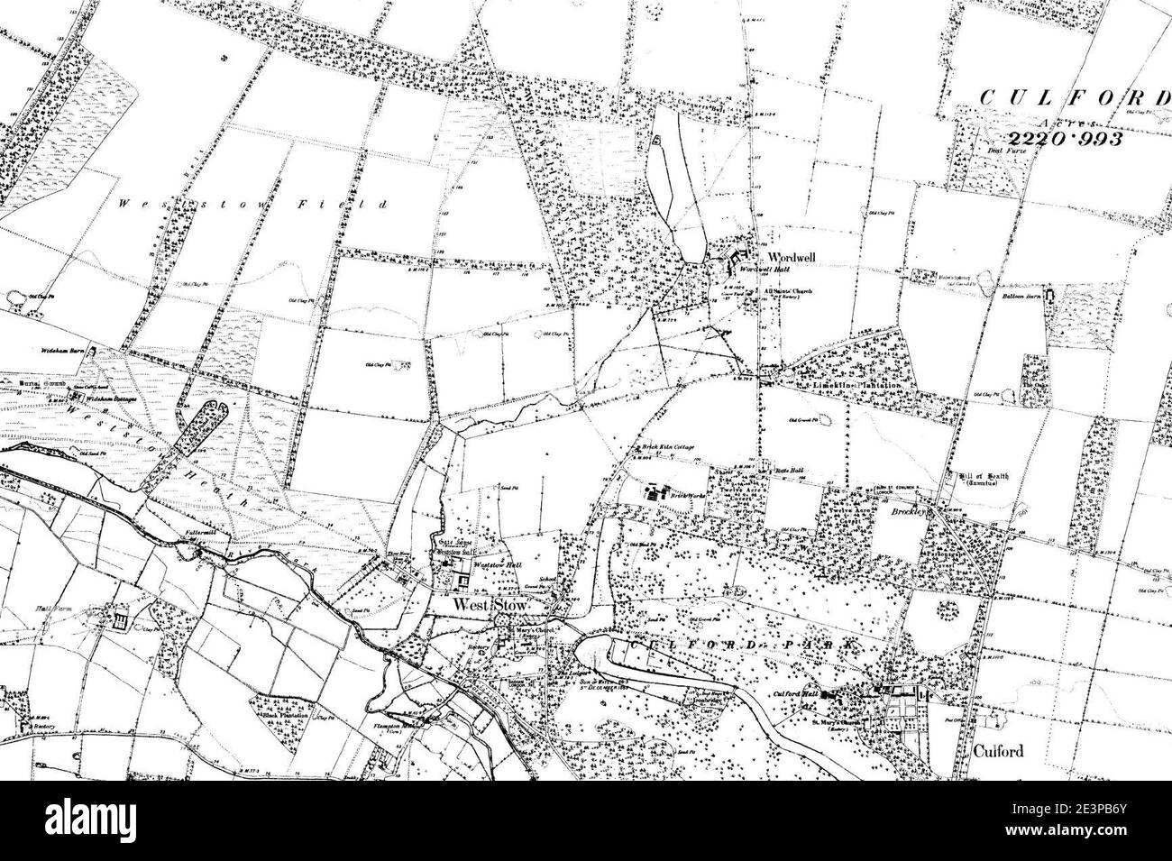 Map of Suffolk OS Map name 033-NW, Ordnance Survey, 1881-1893 Stock ...