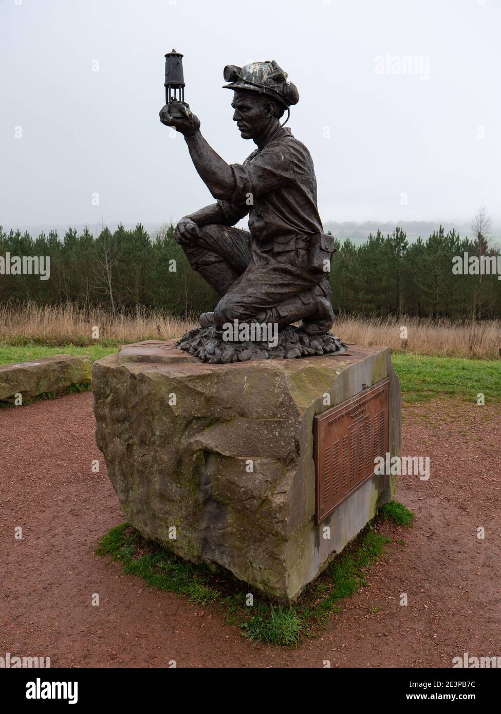 Commemorative statue of a coalminer as a tribute to miners at the now ...