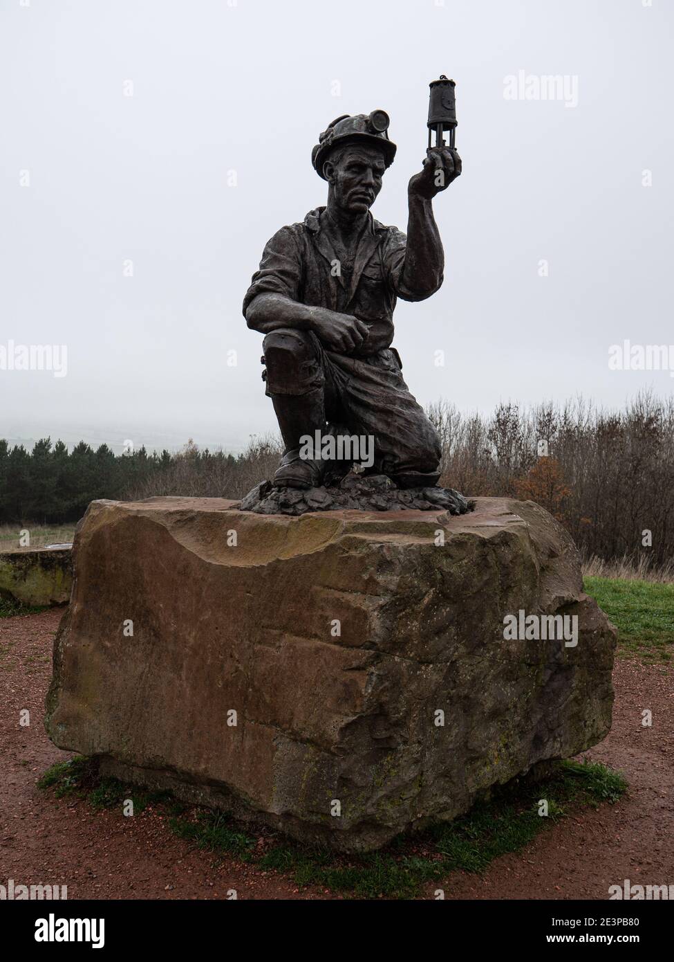 Commemorative statue of a coalminer as a tribute to miners at the now ...