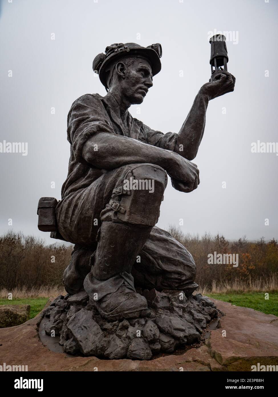 Commemorative statue of a coalminer as a tribute to miners at the now ...
