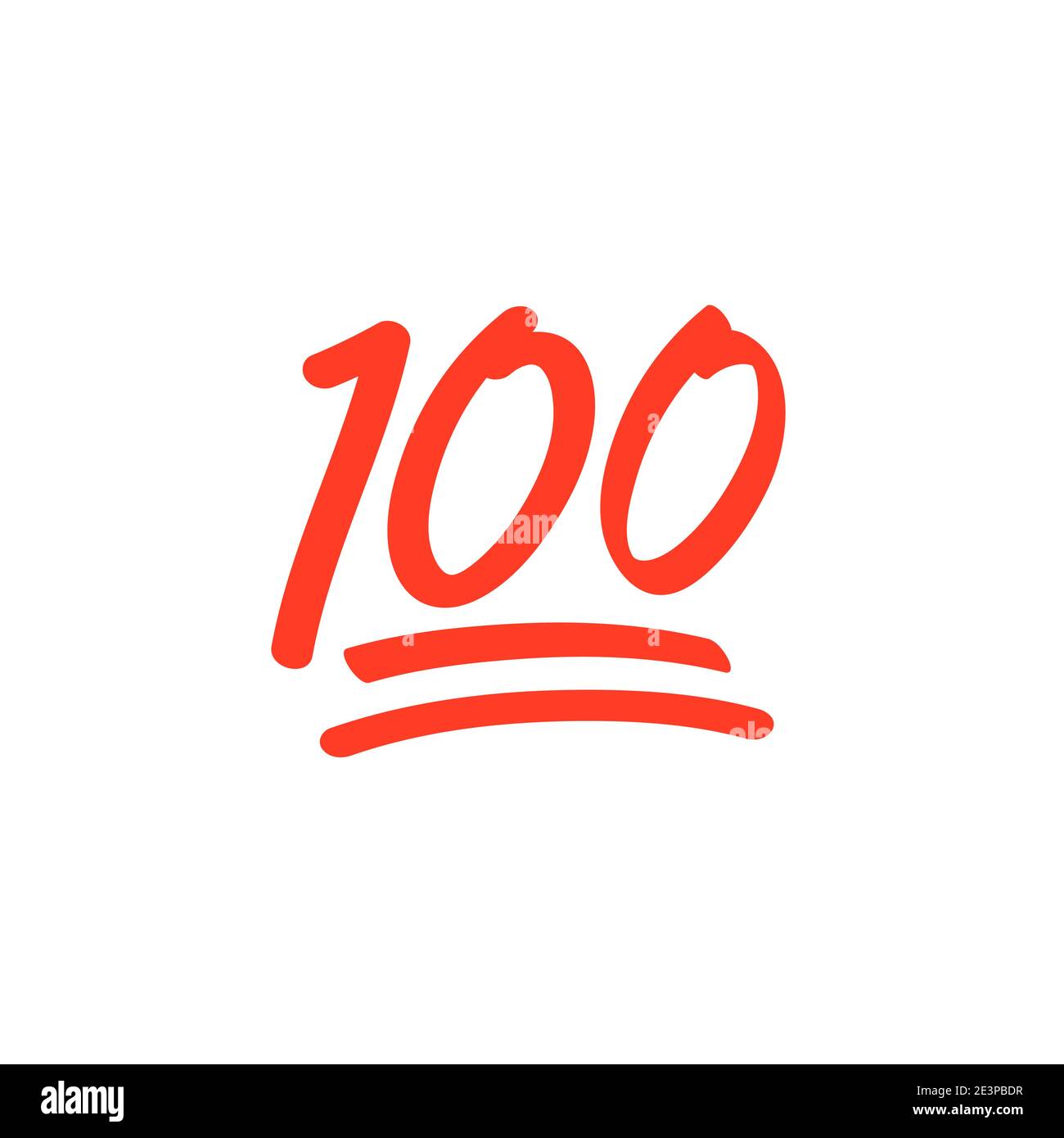 100 hundred emoticon vector icon. 100 emoji score sticker Stock Vector ...