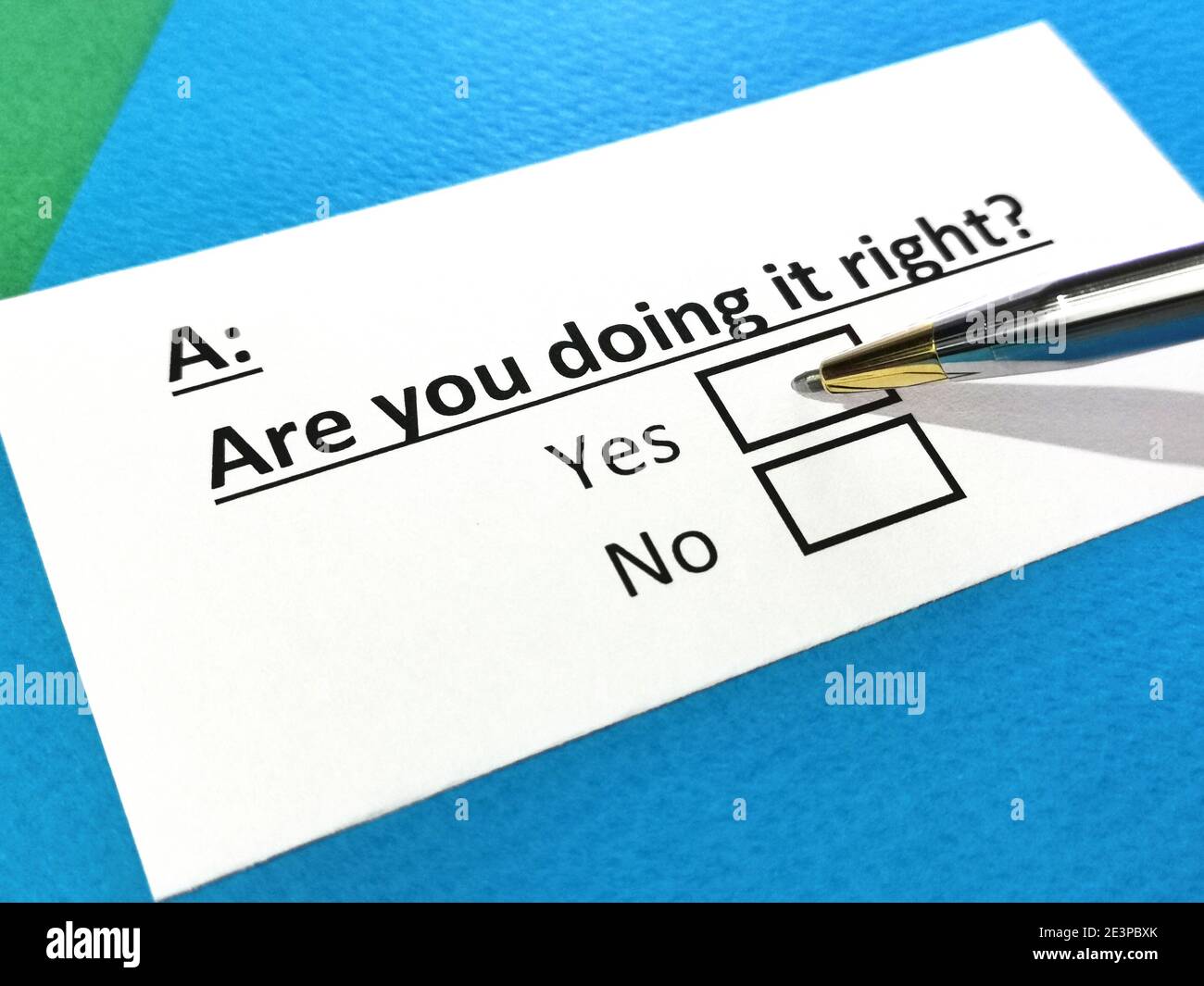 One person is answering question about knowing about A Stock Photo - Alamy