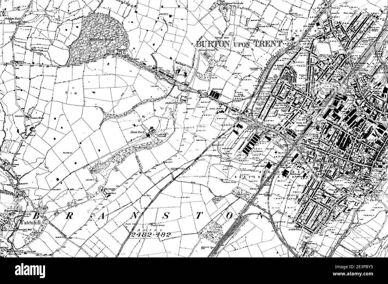 Map of Staffordshire OS Map name 040-SE, Ordnance Survey, 1883-1894 ...