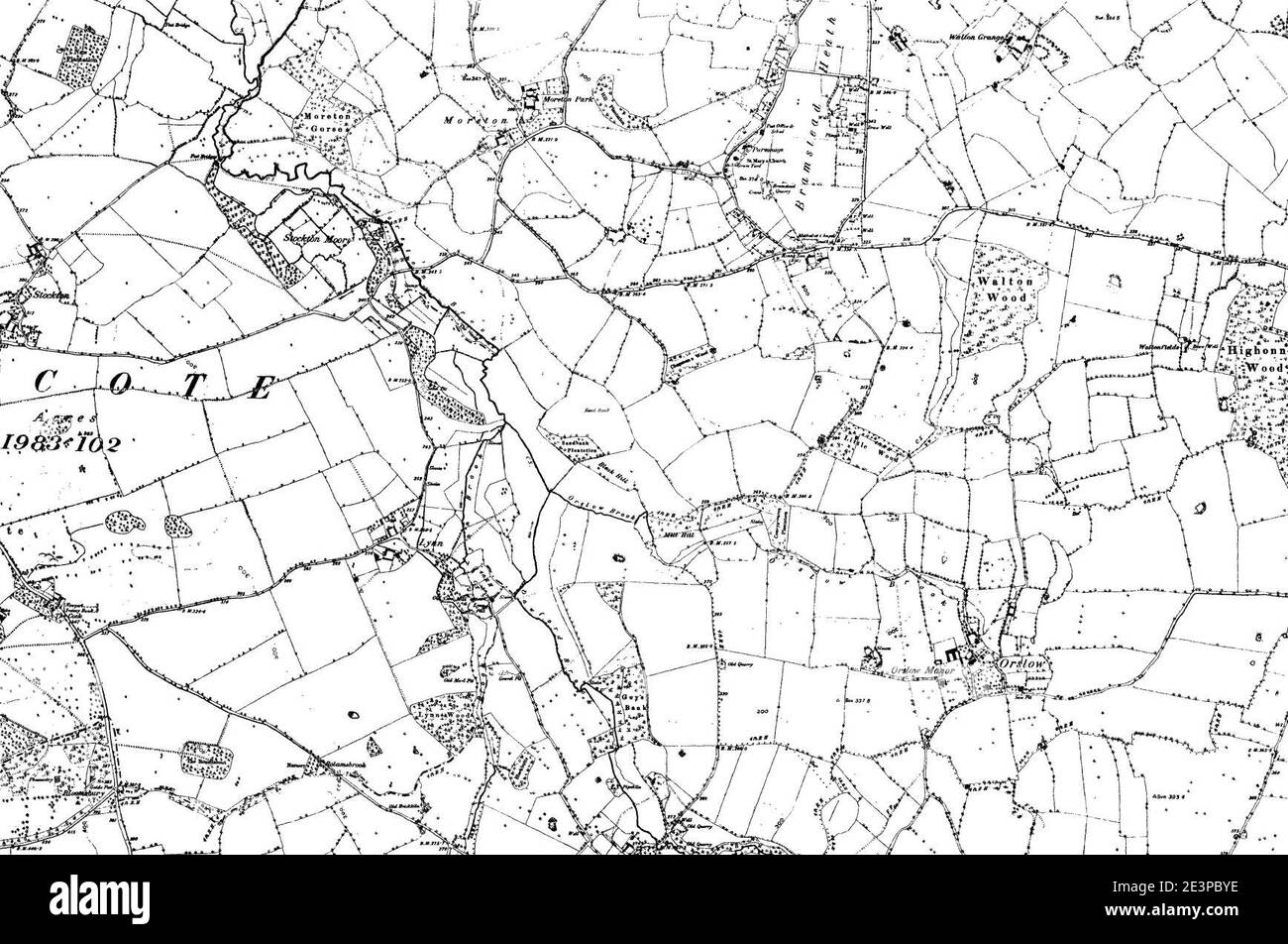 Map of Staffordshire OS Map name 043-SW, Ordnance Survey, 1883-1894 ...