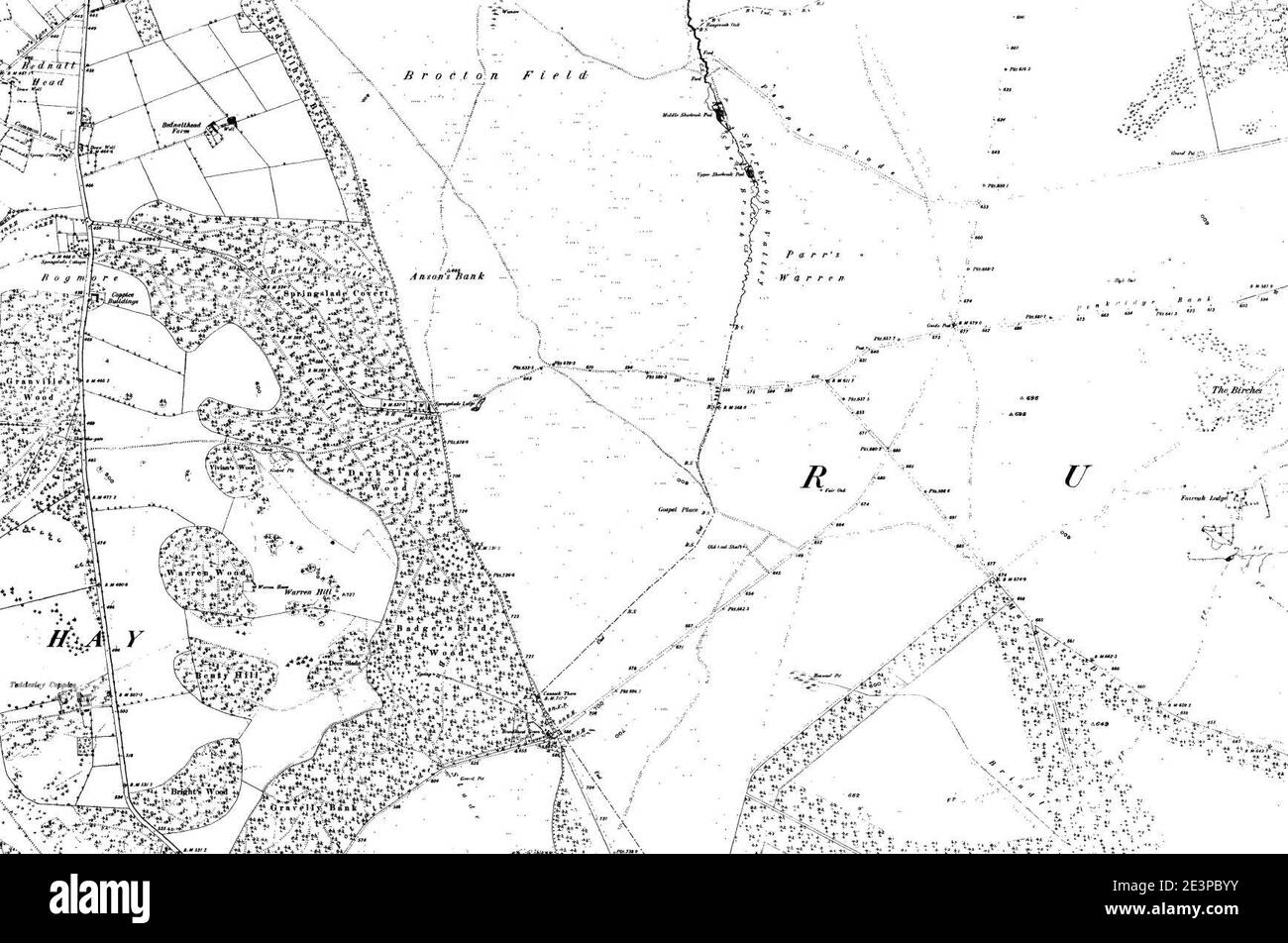 Map of Staffordshire OS Map name 045-SW, Ordnance Survey, 1883-1894 ...