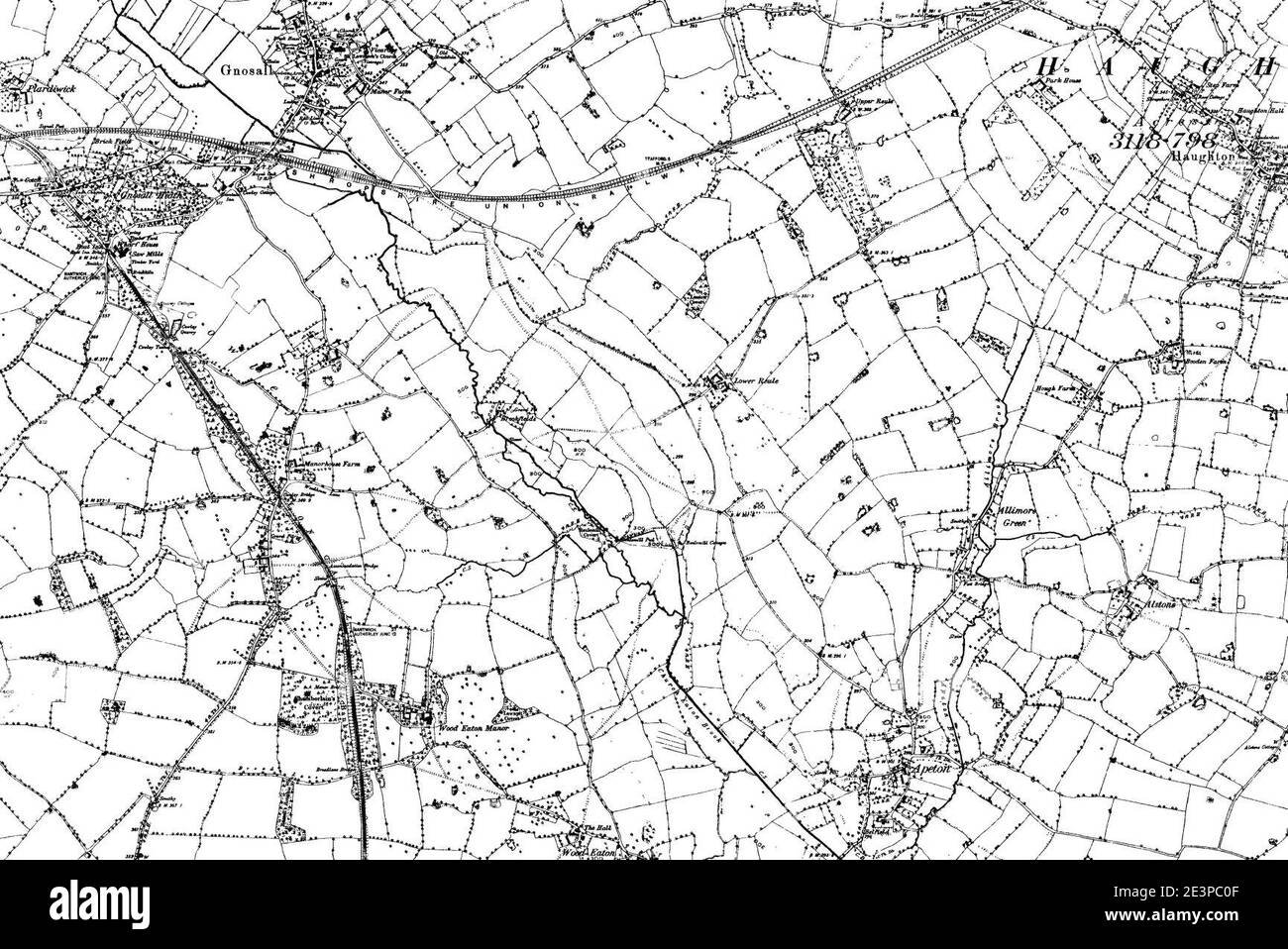 Map of Staffordshire OS Map name 043-NE, Ordnance Survey, 1883-1894 ...