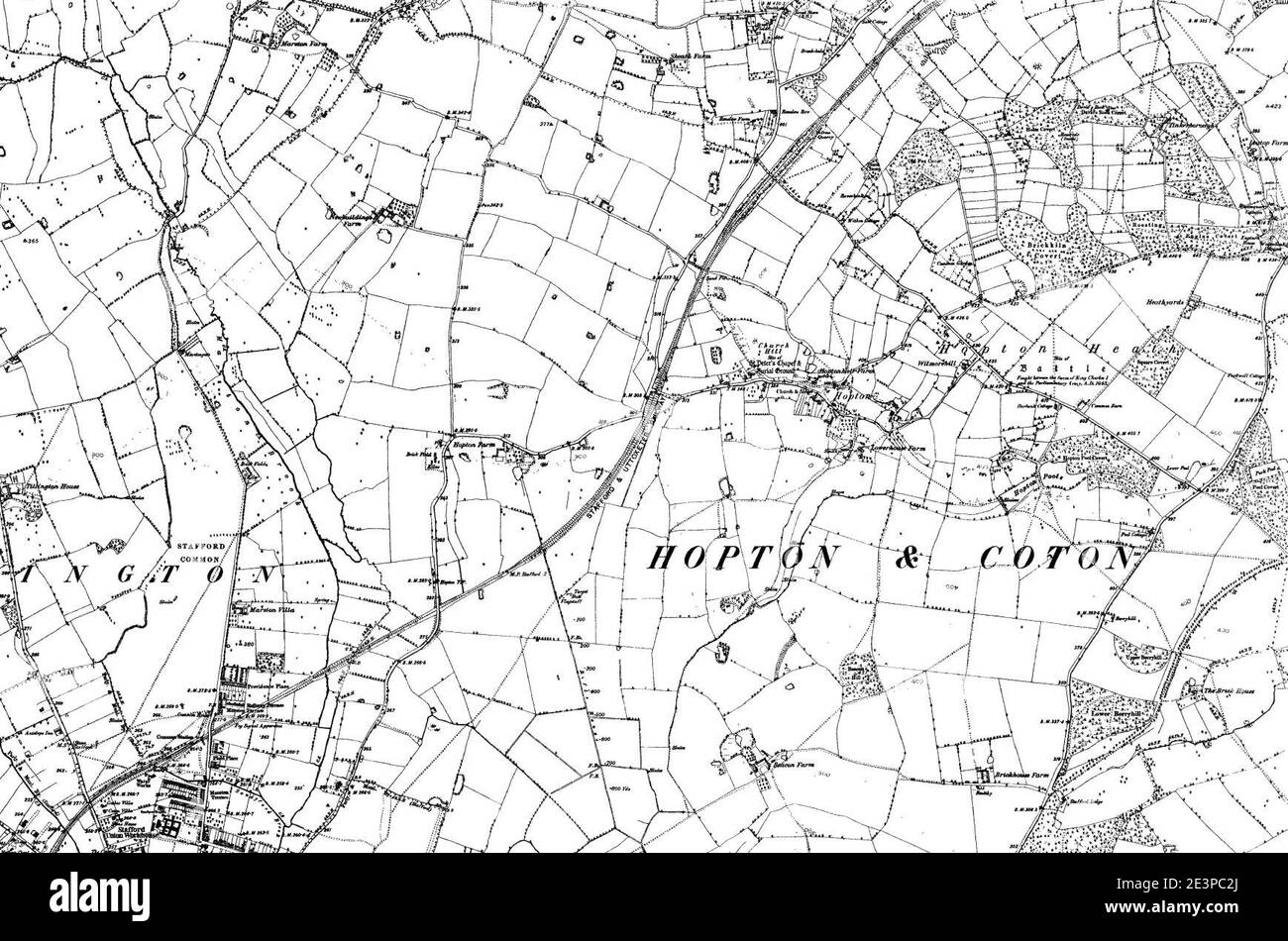 Map of Staffordshire OS Map name 037-NE, Ordnance Survey, 1883-1894 ...