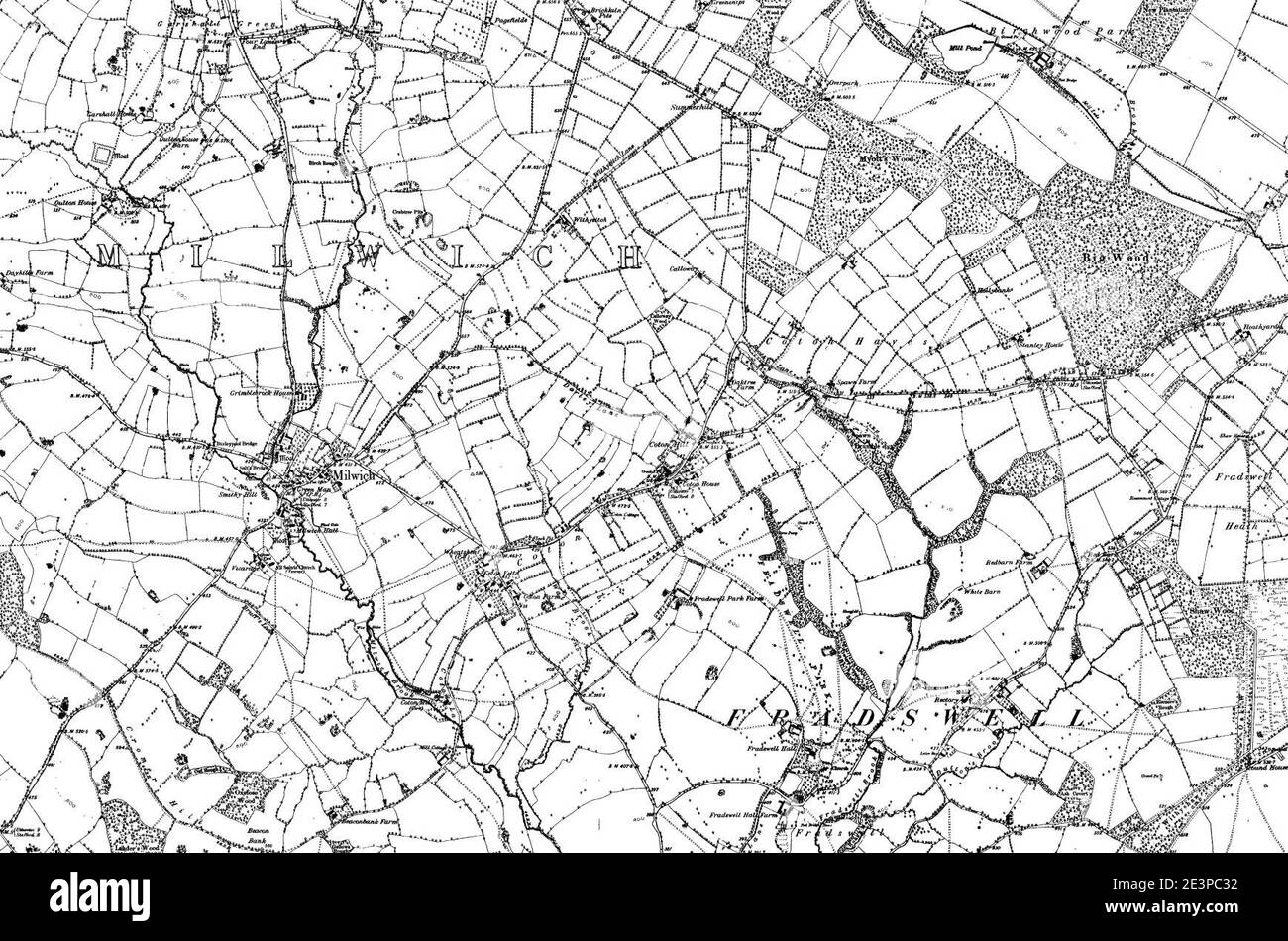 Map of Staffordshire OS Map name 031-NW, Ordnance Survey, 1883-1894 ...