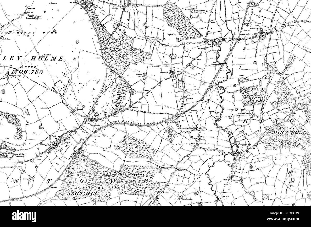 Map of Staffordshire OS Map name 031-SE, Ordnance Survey, 1883-1894 ...