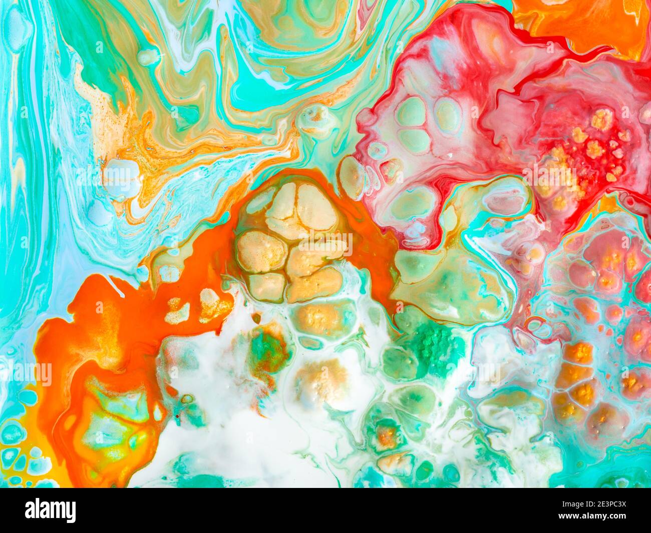 Beautiful abstract background. Pouring acrylic paint on canvas. Contemporary art Stock Photo - Alamy