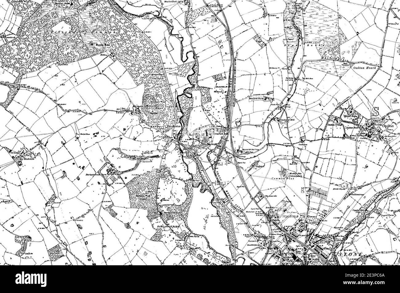 Map of Staffordshire OS Map name 024-SW, Ordnance Survey, 1883-1894 ...