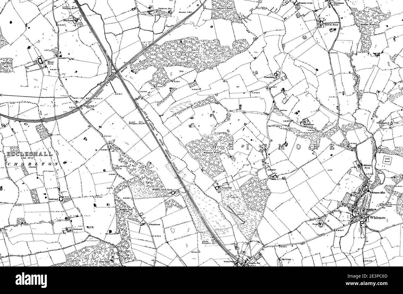 Map of Staffordshire OS Map name 017-SW, Ordnance Survey, 1883-1894 ...