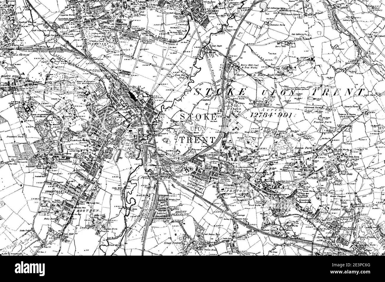 Map of Staffordshire OS Map name 018-NW, Ordnance Survey, 1883-1894 ...