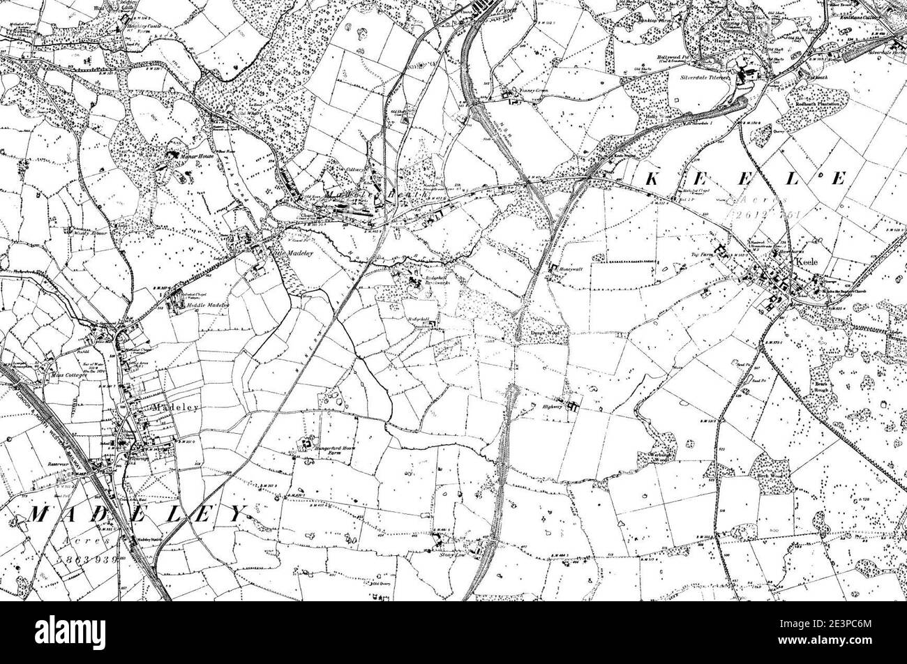 Map of Staffordshire OS Map name 017-NW, Ordnance Survey, 1883-1894 ...