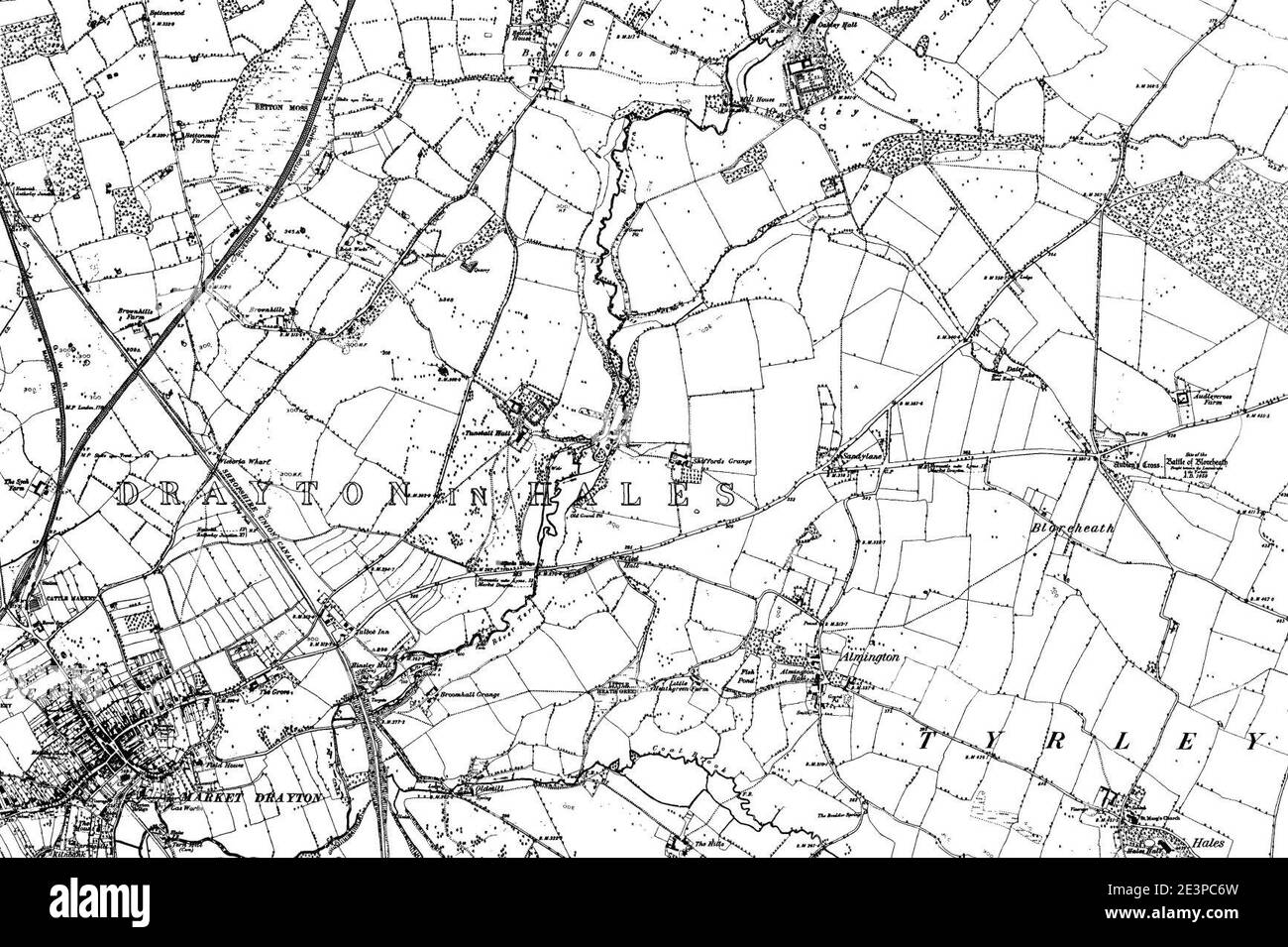 Map of Staffordshire OS Map name 022-SW, Ordnance Survey, 1883-1894 ...