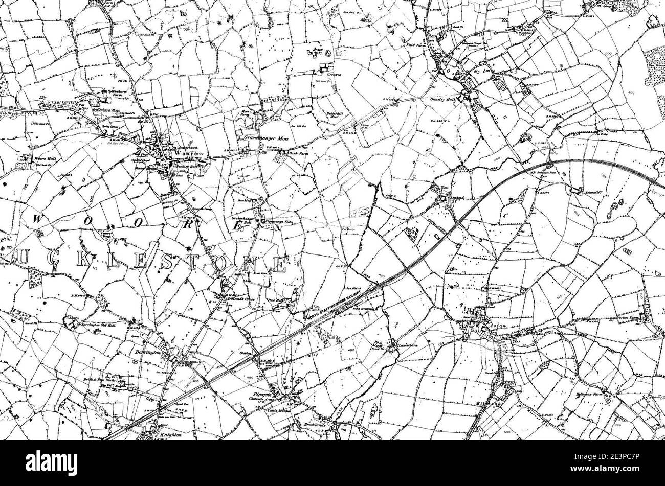 Map of Staffordshire OS Map name 016-SE, Ordnance Survey, 1883-1894 ...