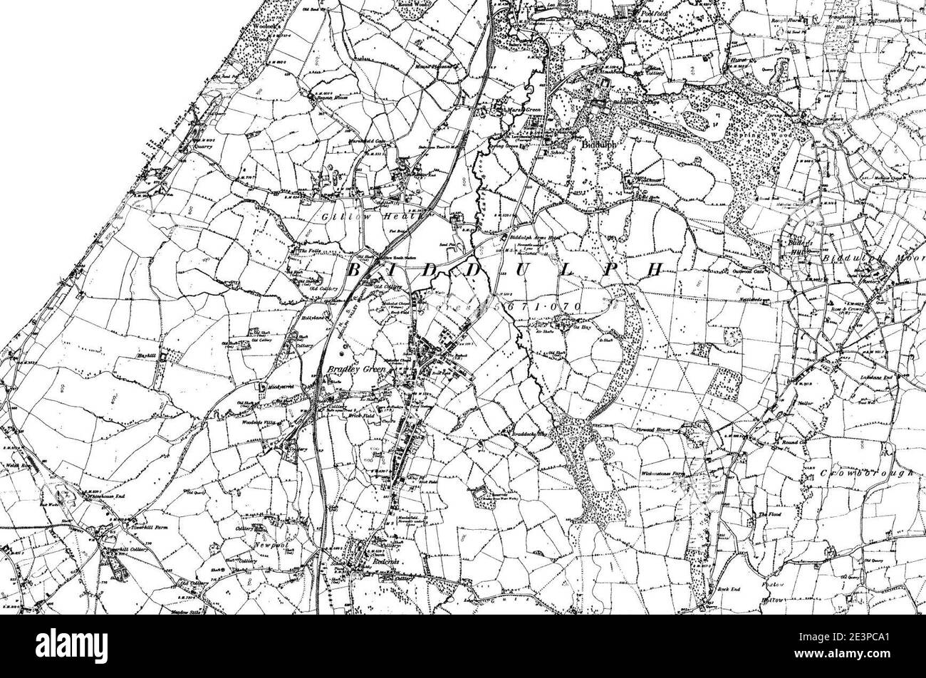 Map of Staffordshire OS Map name 007-NW, Ordnance Survey, 1883-1894 ...