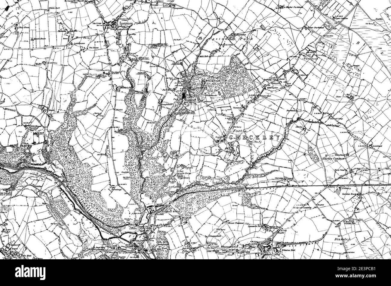 Map of Staffordshire OS Map name 013-SE, Ordnance Survey, 1883-1894 ...