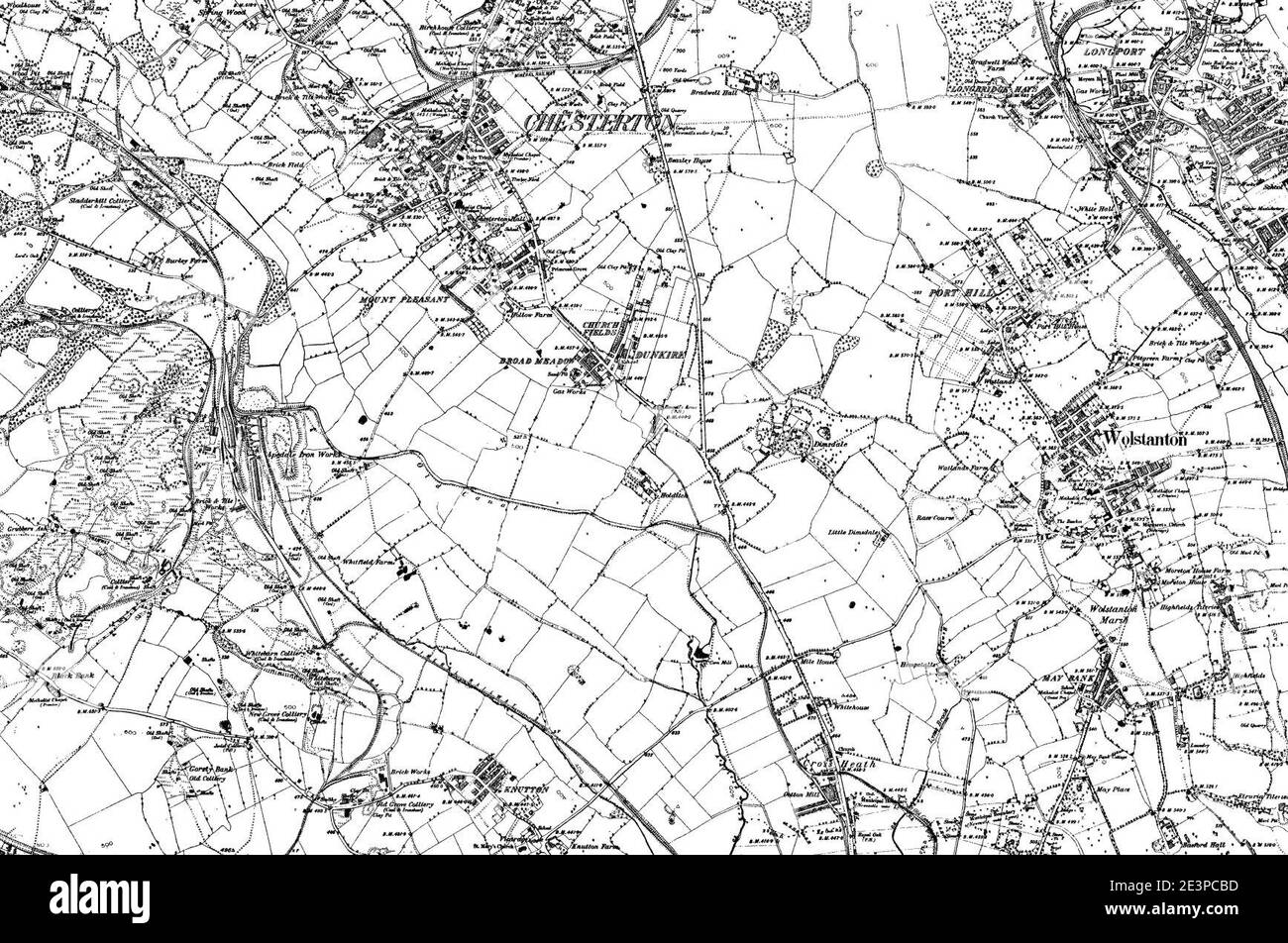 Map of Staffordshire OS Map name 011-SE, Ordnance Survey, 1883-1894 ...