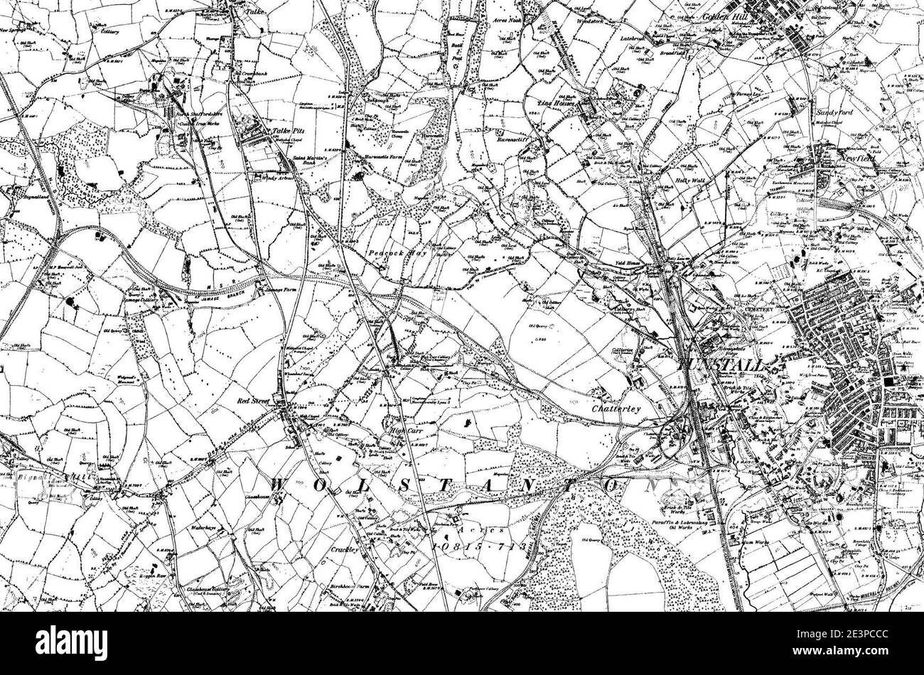 Map of Staffordshire OS Map name 011-NE, Ordnance Survey, 1883-1894 ...