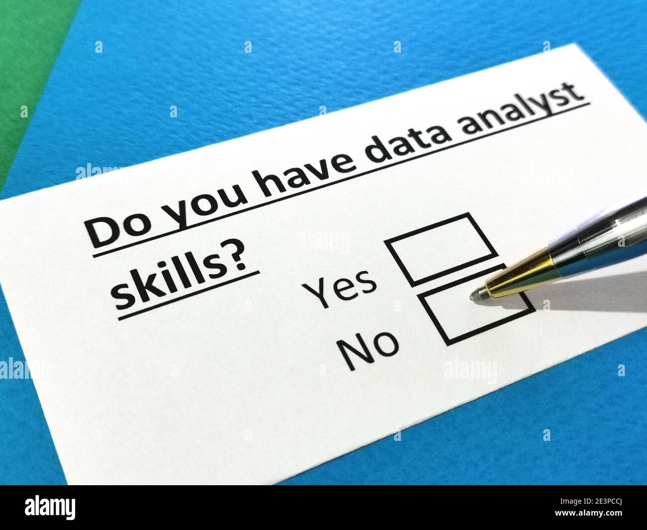 One person is answering question about data analyst skills Stock Photo ...